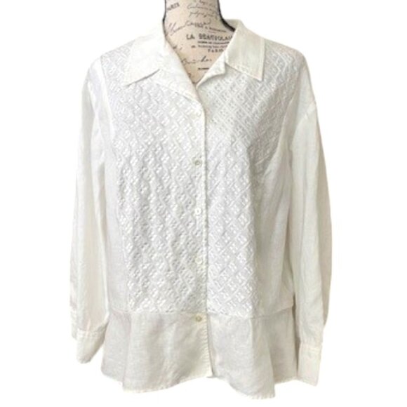 Jones New York | Tops | Jones Ny Signature Wellington Linen Peplum Top ...